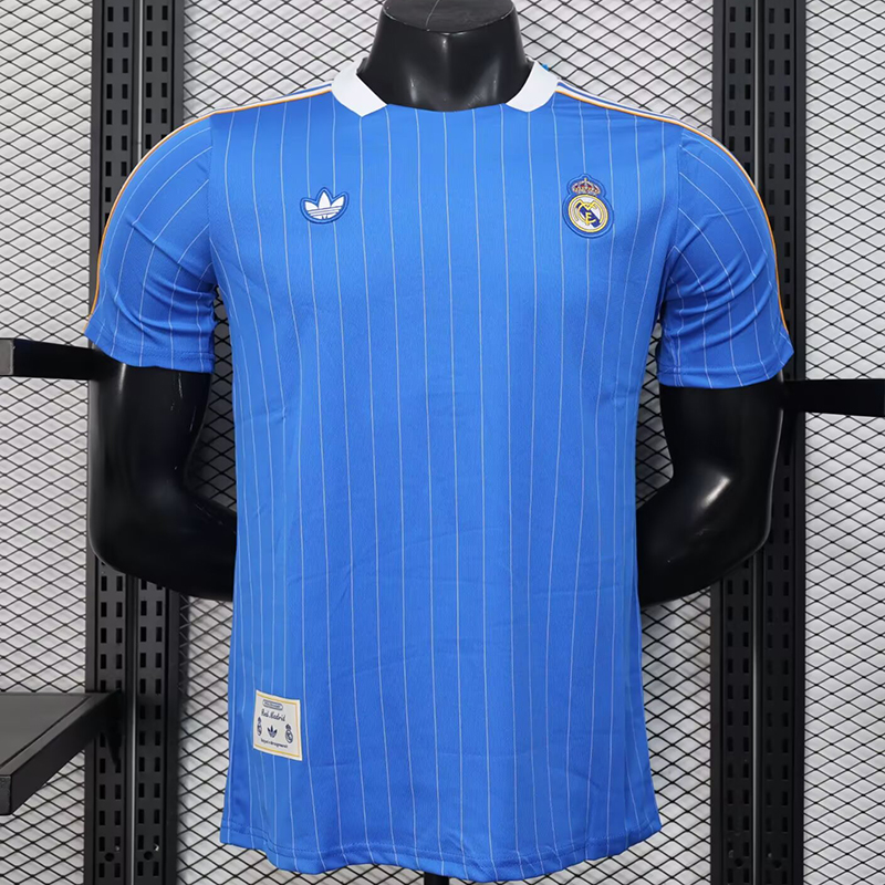 US$ 16.00 - 25/26 RMA Retro Edition Blue Player Version Soccer Jersey ...