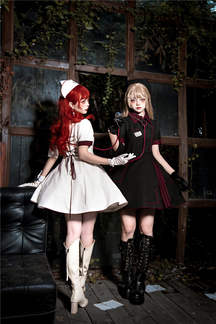 US$ 79.99 - YourHighness - Halloween Gothic Nurse Lolita OP Dress Full ...