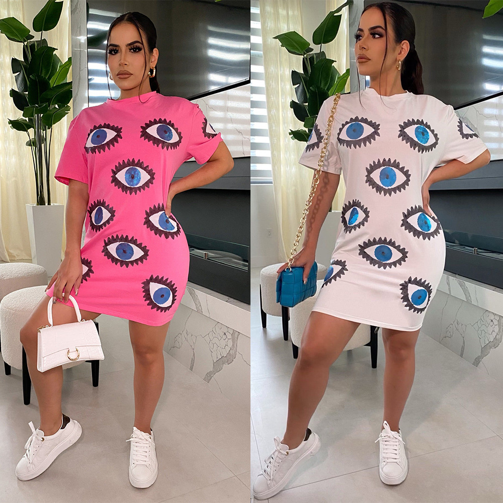 Summer Personality Eye Print Dress