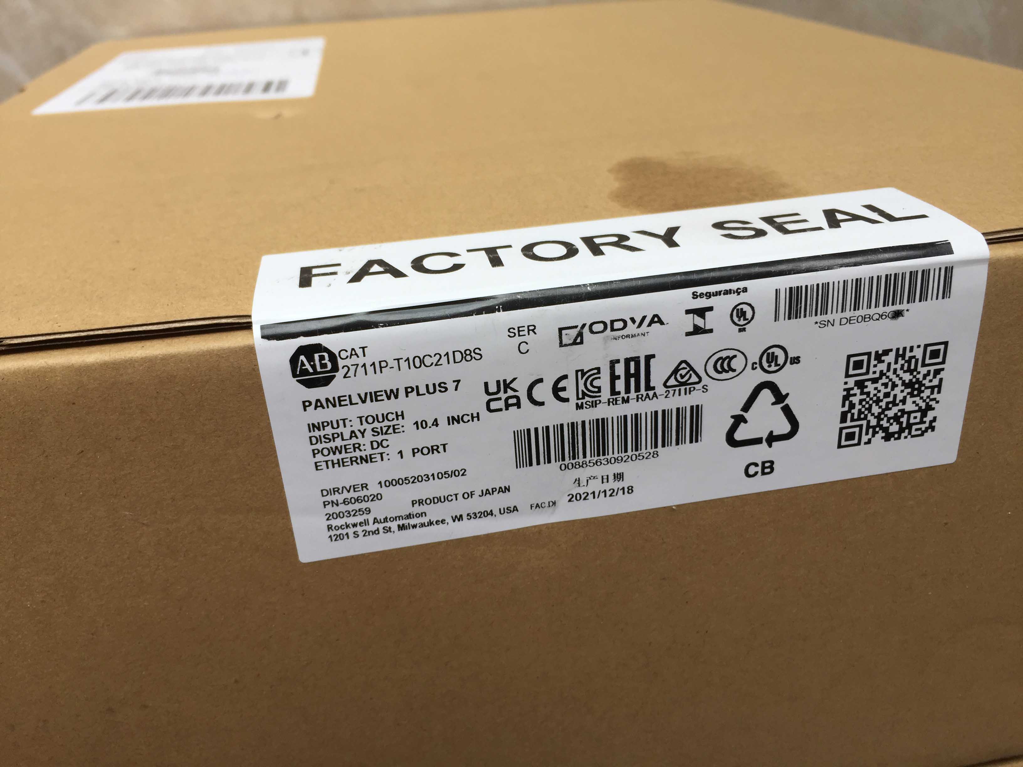 US$ 1,395.54 - New sealed Allen Bradley 2711P-T10C21D8S PanelView Plus ...