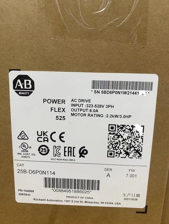 US$ 420.36 - Robert New sealed Allen Bradley 25B-D6P0N114 PowerFlex 525 ...