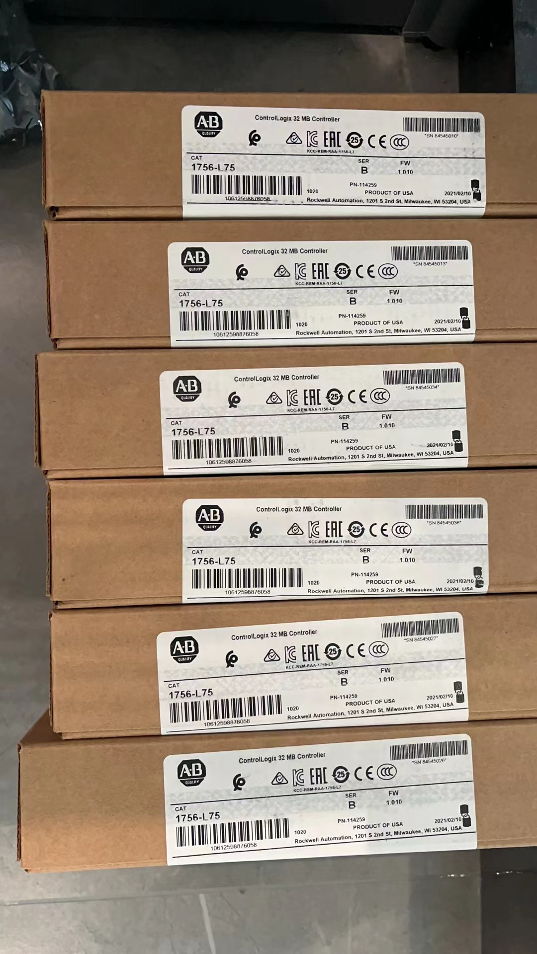 US$ 2,842.29 - New sealed 1756-L75 Allen Bradley ControlLogix Logix5575 ...