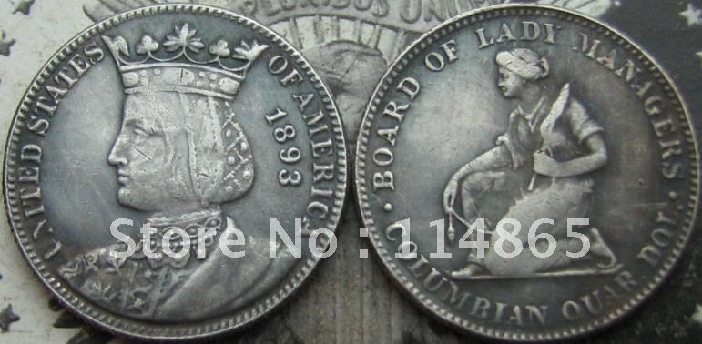 US$ 2.40 - 1893 Isabella Quarter Dollar Copy Coin commemorative coins ...