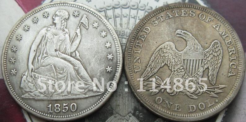 US$ 2.40 - 1850 Seated Liberty Silver Dollar Copy Coin commemorative ...