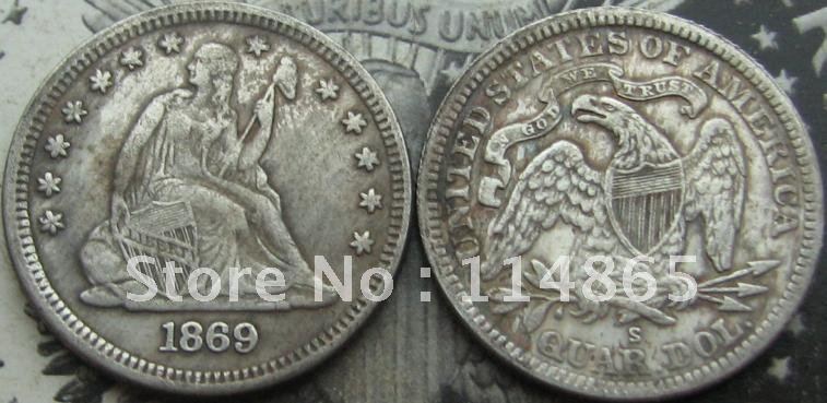 US$ 2.40 - 1869-S Seated Liberty Quarter COIN COPY FREE SHIPPING - www ...