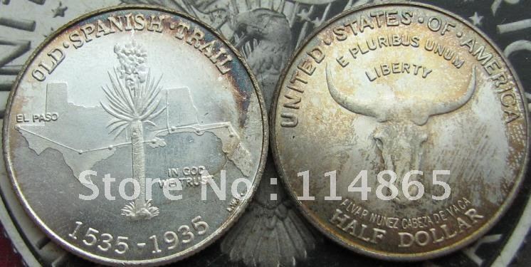US$ 2.40 - 1935 Old Spanish Trail Half Dollar COIN UNC COPY ...