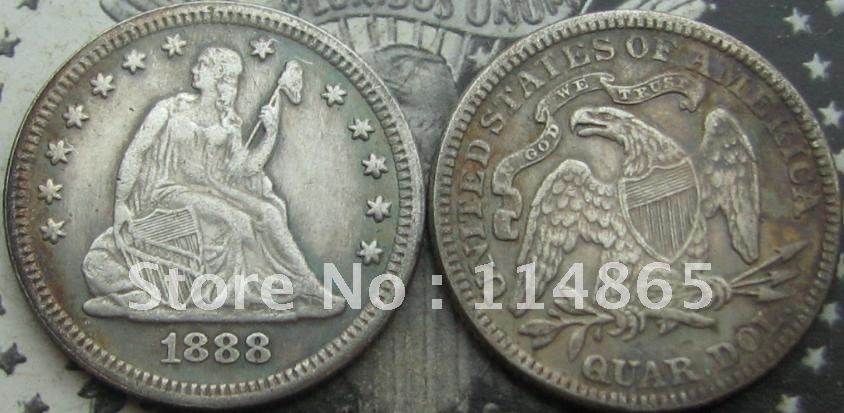 US$ 2.40 - 1888 Seated Liberty Quarter COIN COPY FREE SHIPPING - www ...