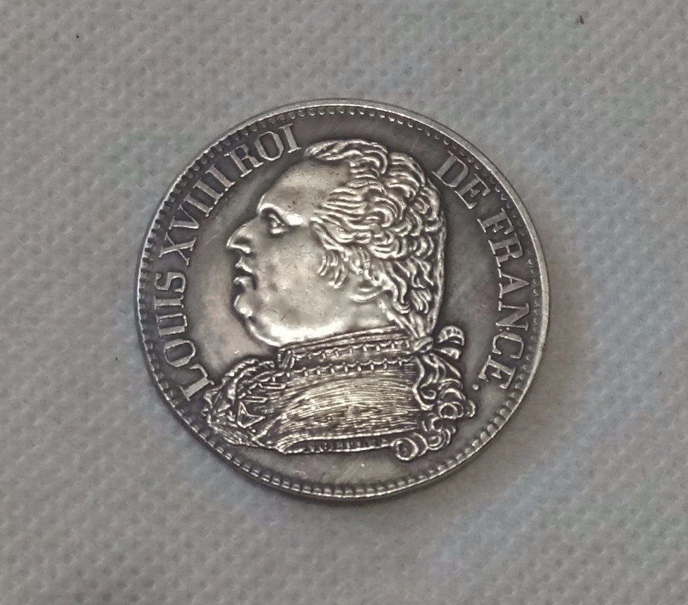 US$ 2.80 - 1815 France Louis XVIII 5 Francs Copy Coin commemorative ...