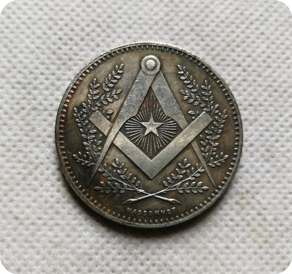 US$ 2.40 - French Masonic : Mont Sinai COPY COIN-commemorative coins ...