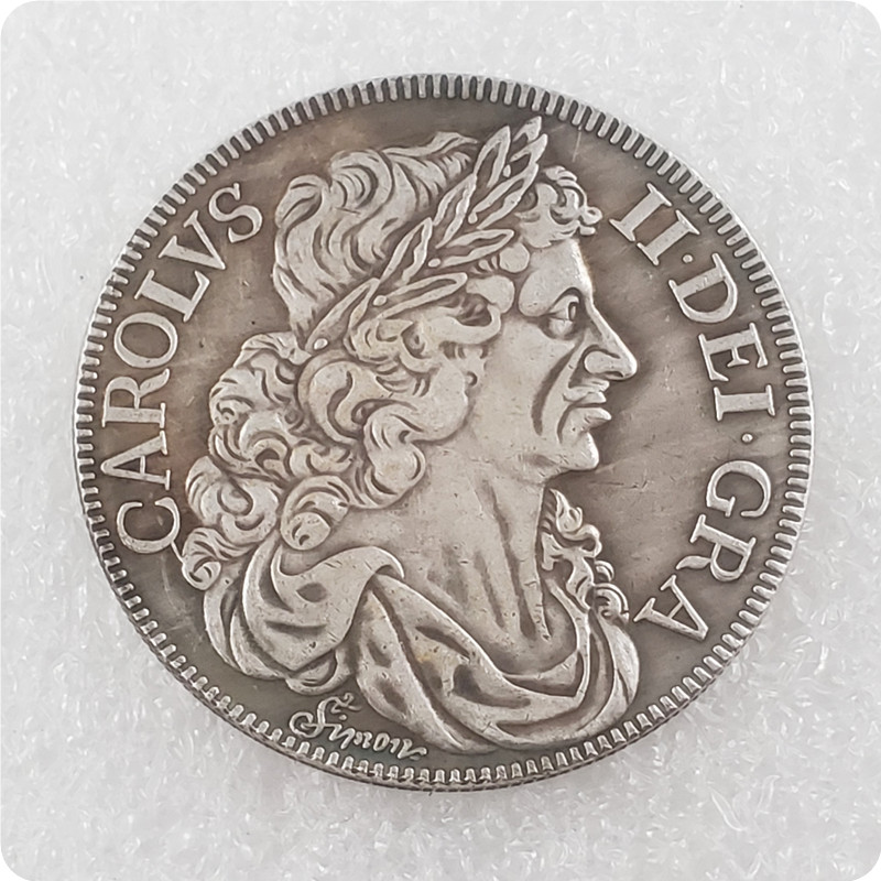 US$ 2.80 - 1663 United Kingdom Charles II Pattern Crown Coin - www ...