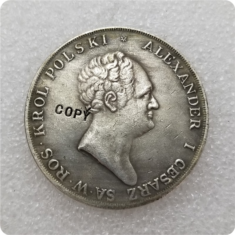 US$ 2.40 - 1823,1824,1825,POLAND 10 ZLotych Polskich - Aleksandr I COPY ...