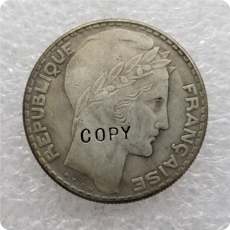 US$ 2.40 - 1936,1937 France 10 Franc Coin KM#879 COPY commemorative ...