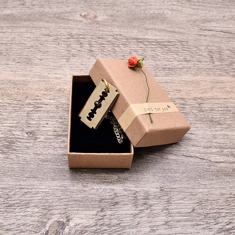 Brass Razor Blade Necklace