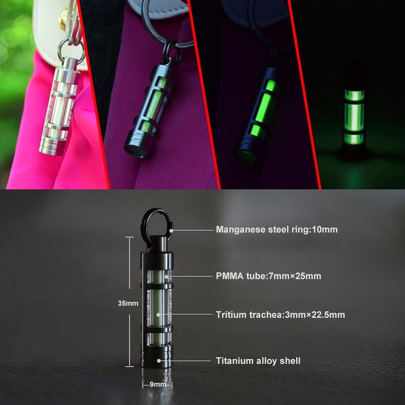 Titanium Alloy Tritium Illuminated Key Chain