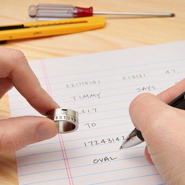 Rotatable Secret Decoder Ring Unisex Personalized Ring Jewelry