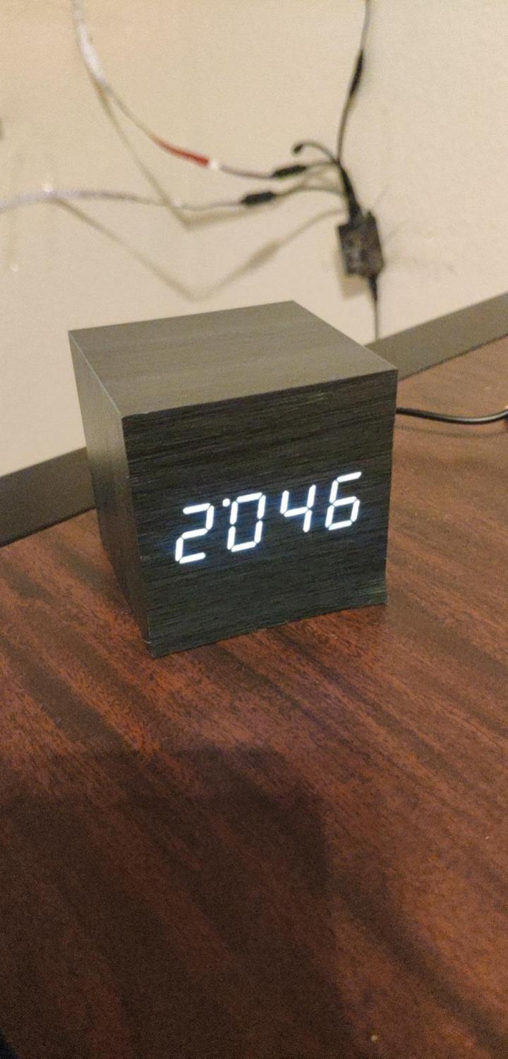 Cube Mini LED Wooden Digital Alarm Clock