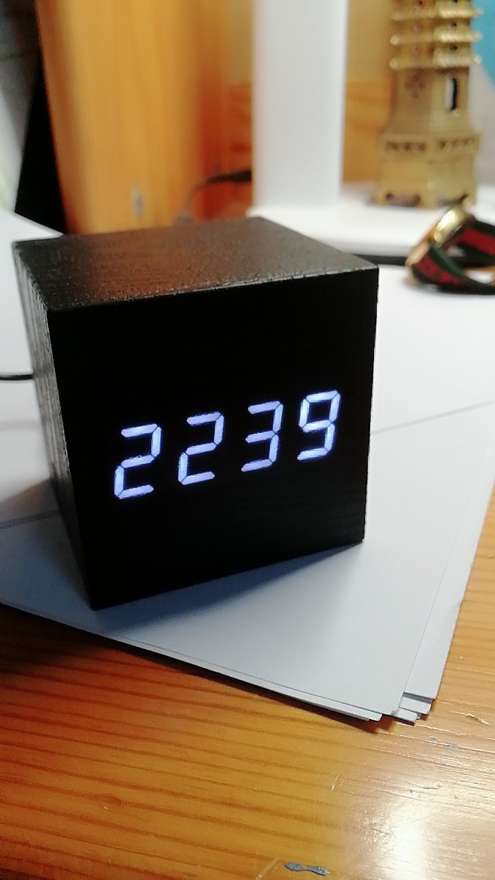 Cube Mini LED Wooden Digital Alarm Clock