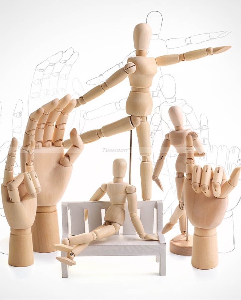 Wooden Human Mannequin Artist Human Figure Wooden Model Poseable Life Size