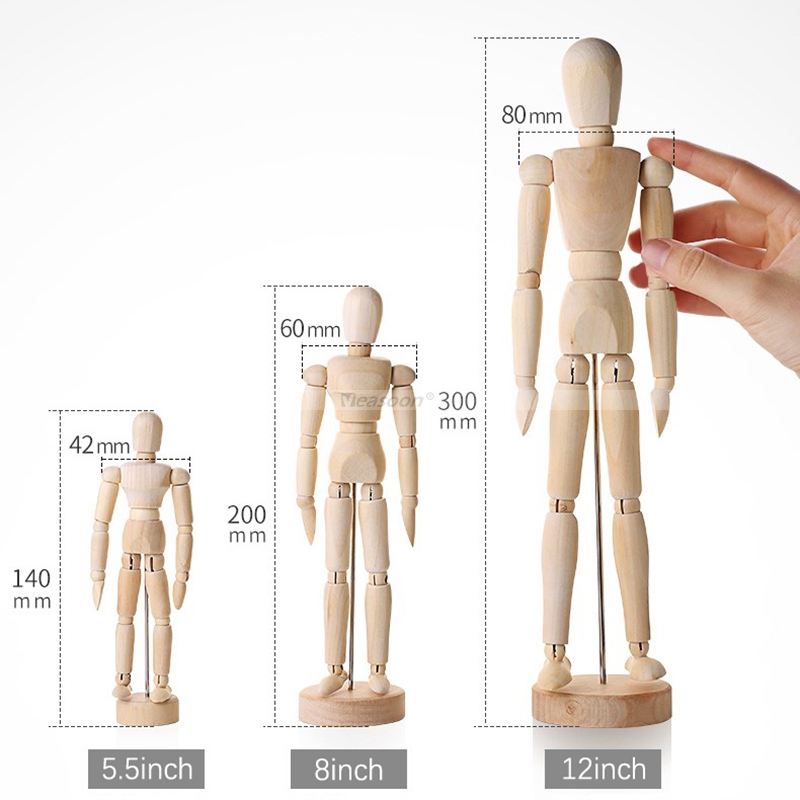Wooden Human Mannequin Artist Human Figure Wooden Model Poseable Life Size