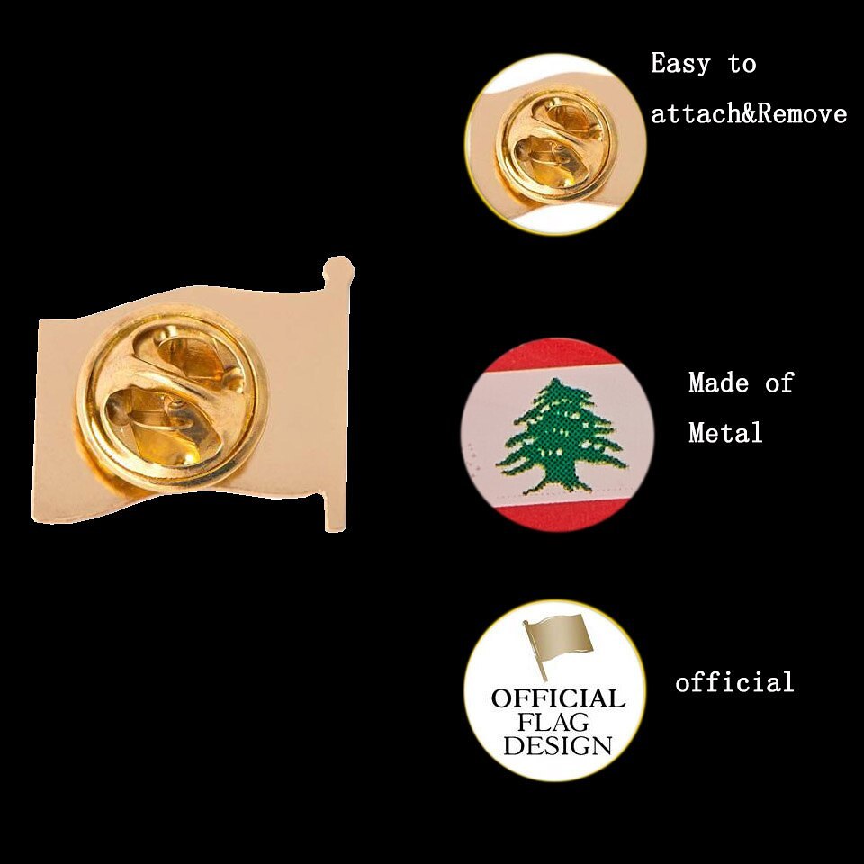 Lebanon National Flag Lapel Pins Badge Gift for Him God bless Lebanon