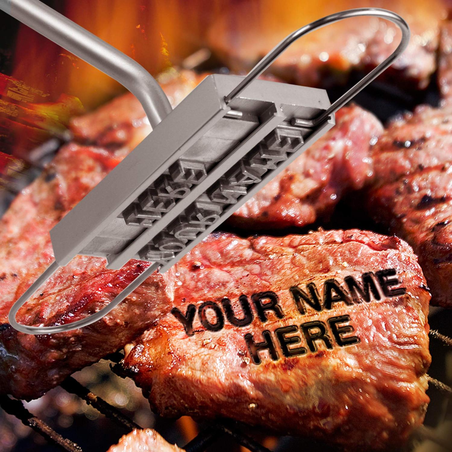 Customizable BBQ Steak Iron Name Branding Marking Stamp Barbecue ...