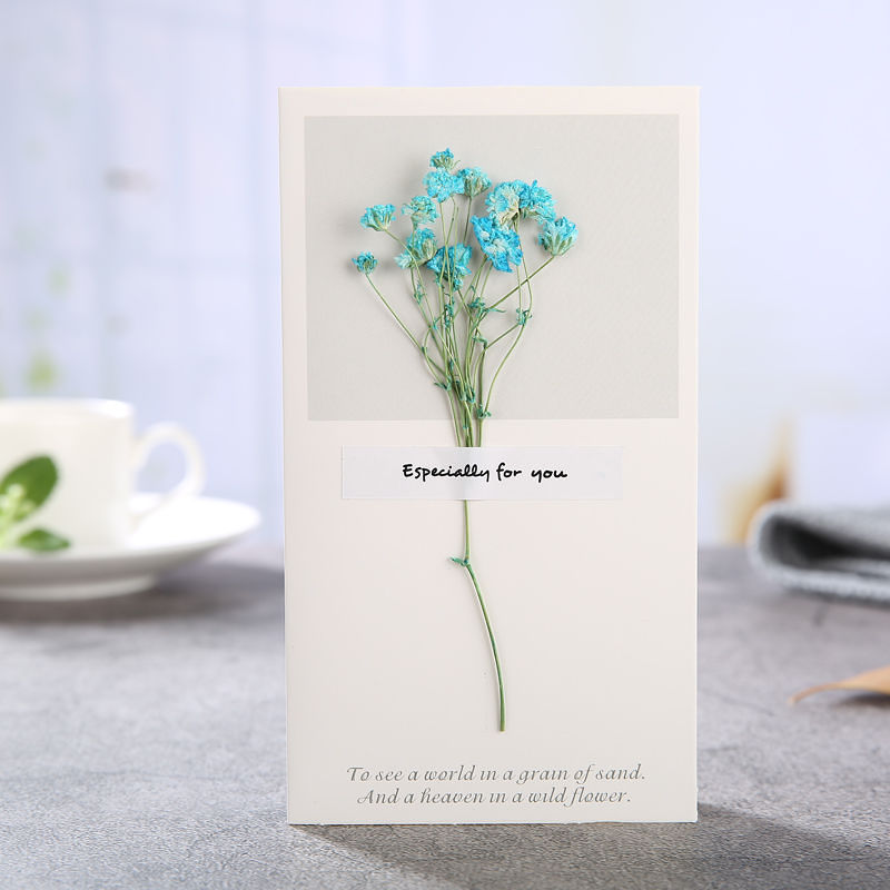 Dry Flower Greeting Cards Personalized Custom Greeting Cards可定制幹花賀卡말린 꽃 ...