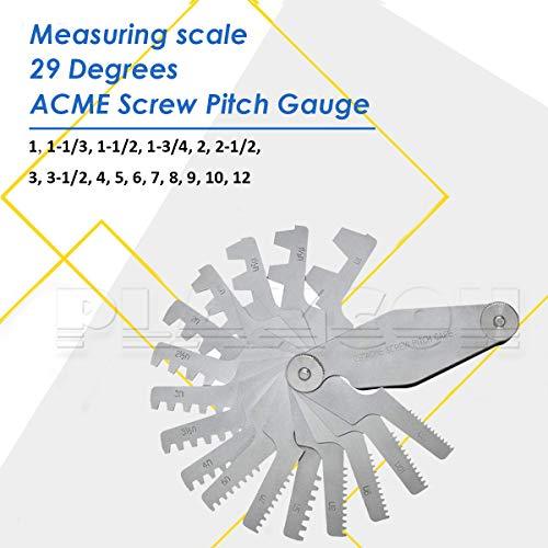 PLAXCON 29 Degree Acme Screw Pitch Gauge Stainless Steel Thread Pitch ...