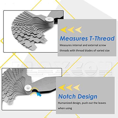 PLAXCON 29 Degree Acme Screw Pitch Gauge Stainless Steel Thread Pitch ...