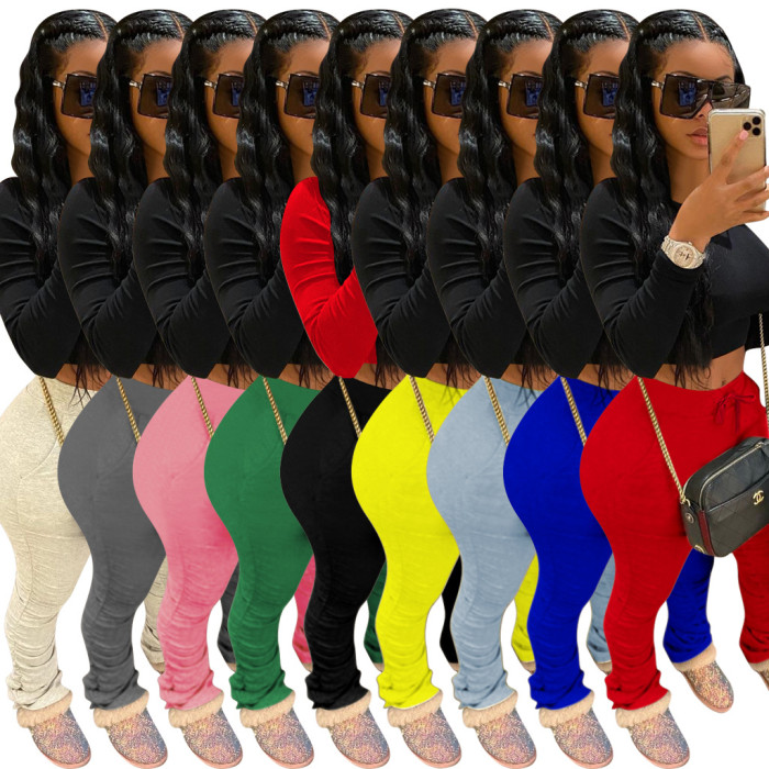 Royal Blue Cotton Stacked Pants US$ 6.67 - www.lover-pretty.com