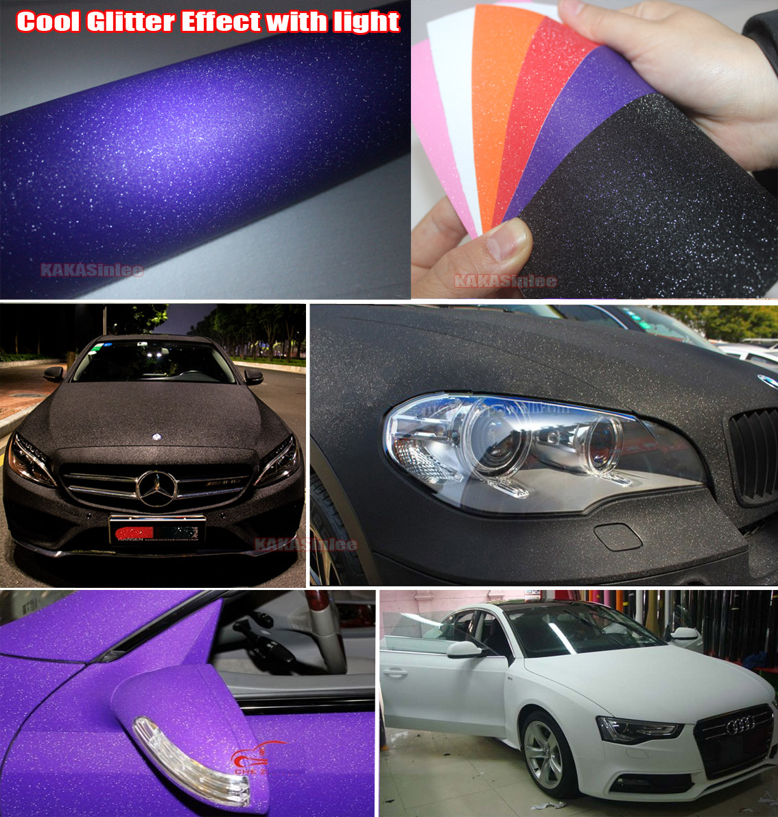 Bubble Free Car Matte Glitter Shining Diamond Sparkle Vinyl Wrap ...