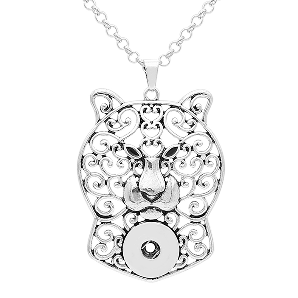 Retro smear Tiger head silver pendant Necklace with 60CM chain KC1074 ...