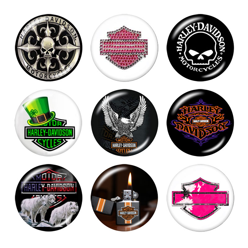 20MM Harley Motors car Print glass snaps buttons