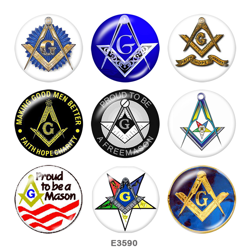 20MM Proud to be a Mason Print glass snaps buttons