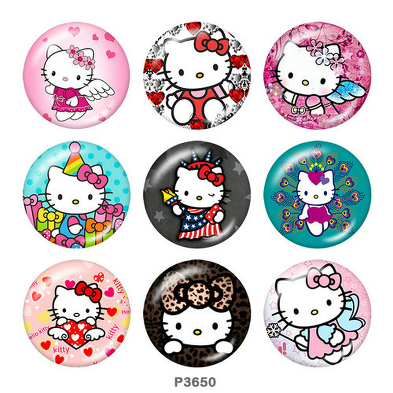 20MM Hello Kitty Print Painted metal snaps buttons