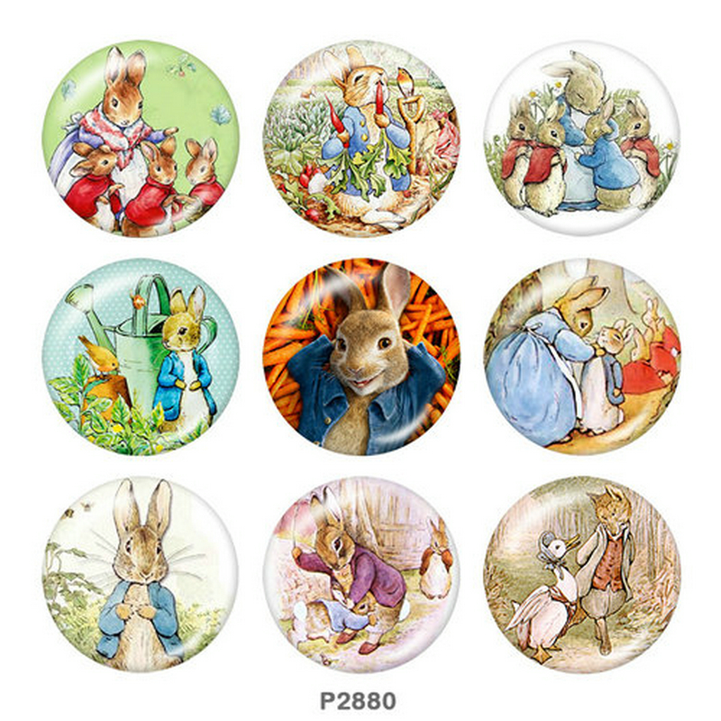 20MM rabbit Print Painted metal snaps buttons