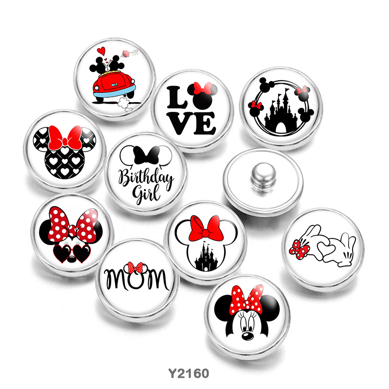 20MM Cartoon glass snaps buttons