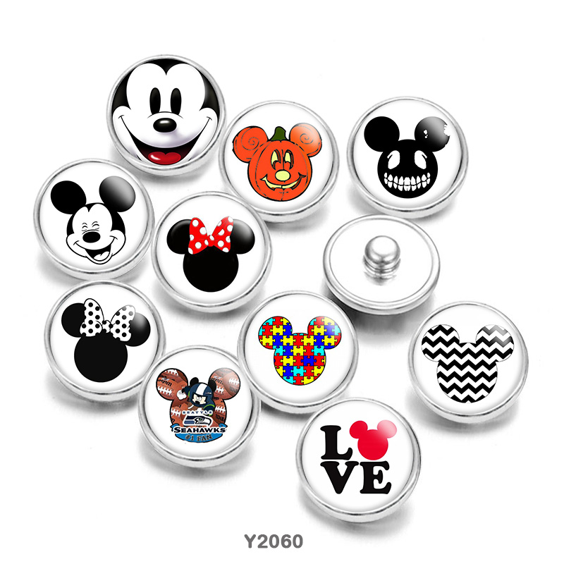 20MM Cartoon glass snaps buttons