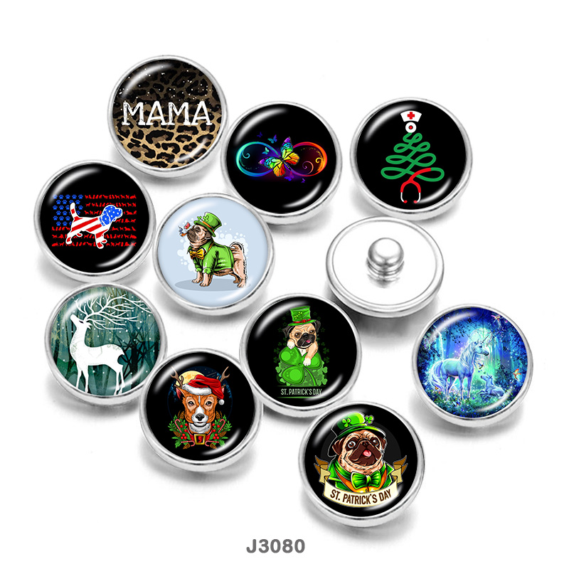Painted metal 20mm snap buttons happy easter Dog Unicorn Print snaps ...