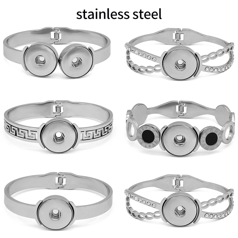 Stainless steel Bracelets fit 20MM Snaps button jewelry wholesale