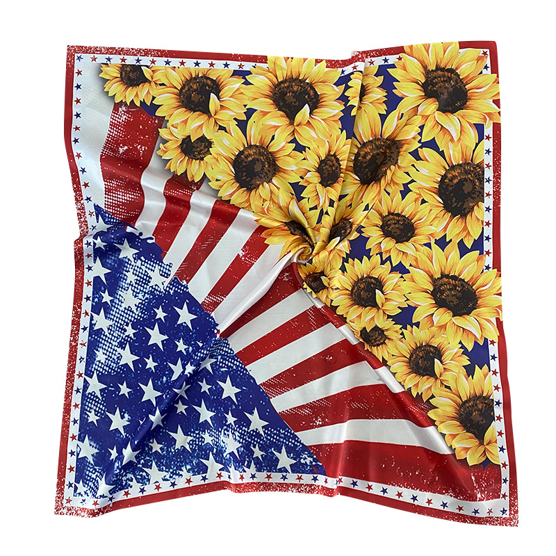 Sunflower Scarf American Independence Day Printed Square Scarf ...