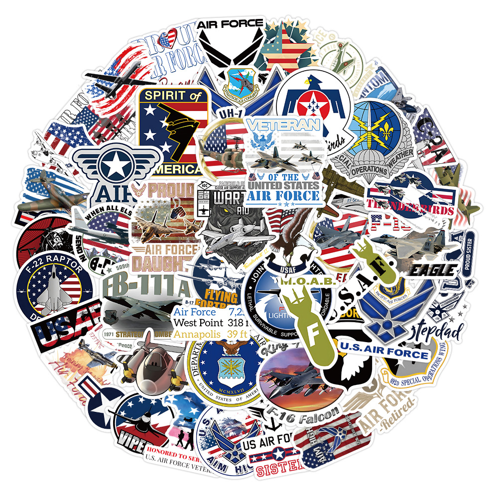 50 hot blooded military themed Air Force personalized graffiti stickers ...