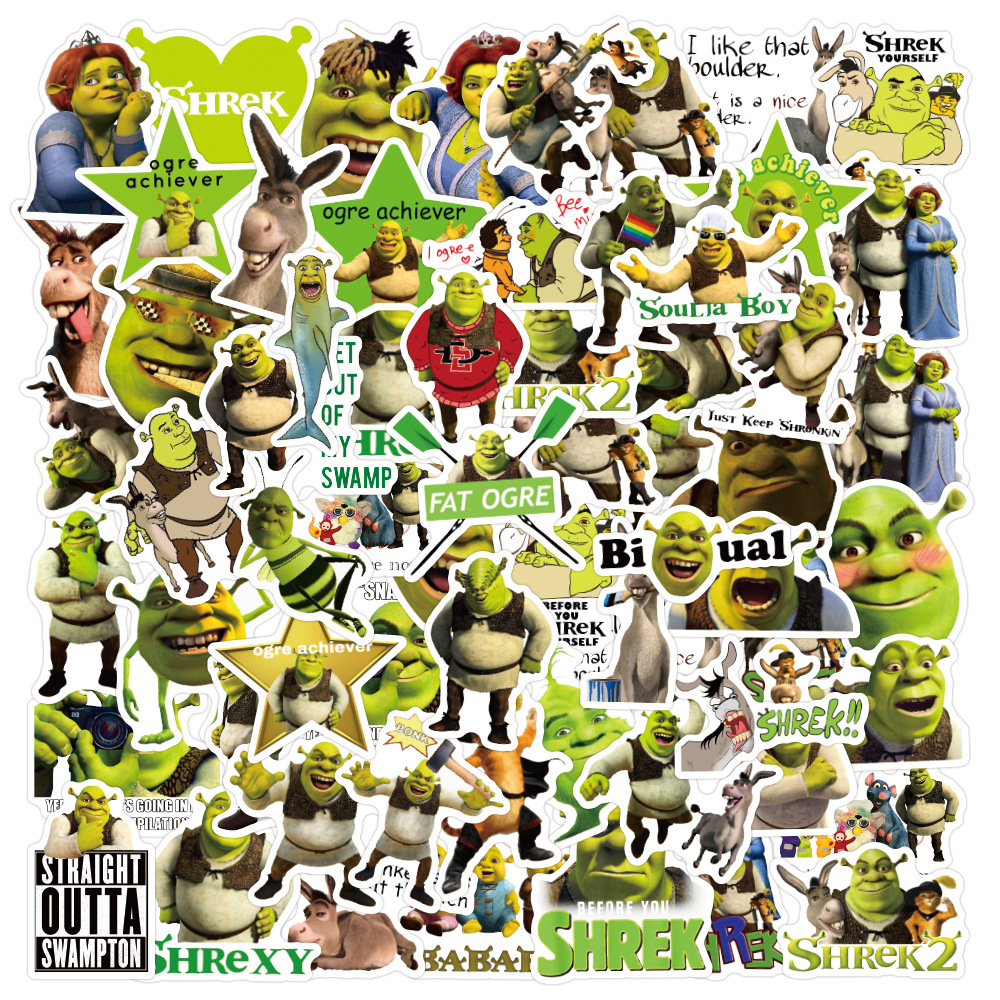50 Anime Monster Shrek Graffiti Stickers Car Luggage, Notebook, Scooter ...