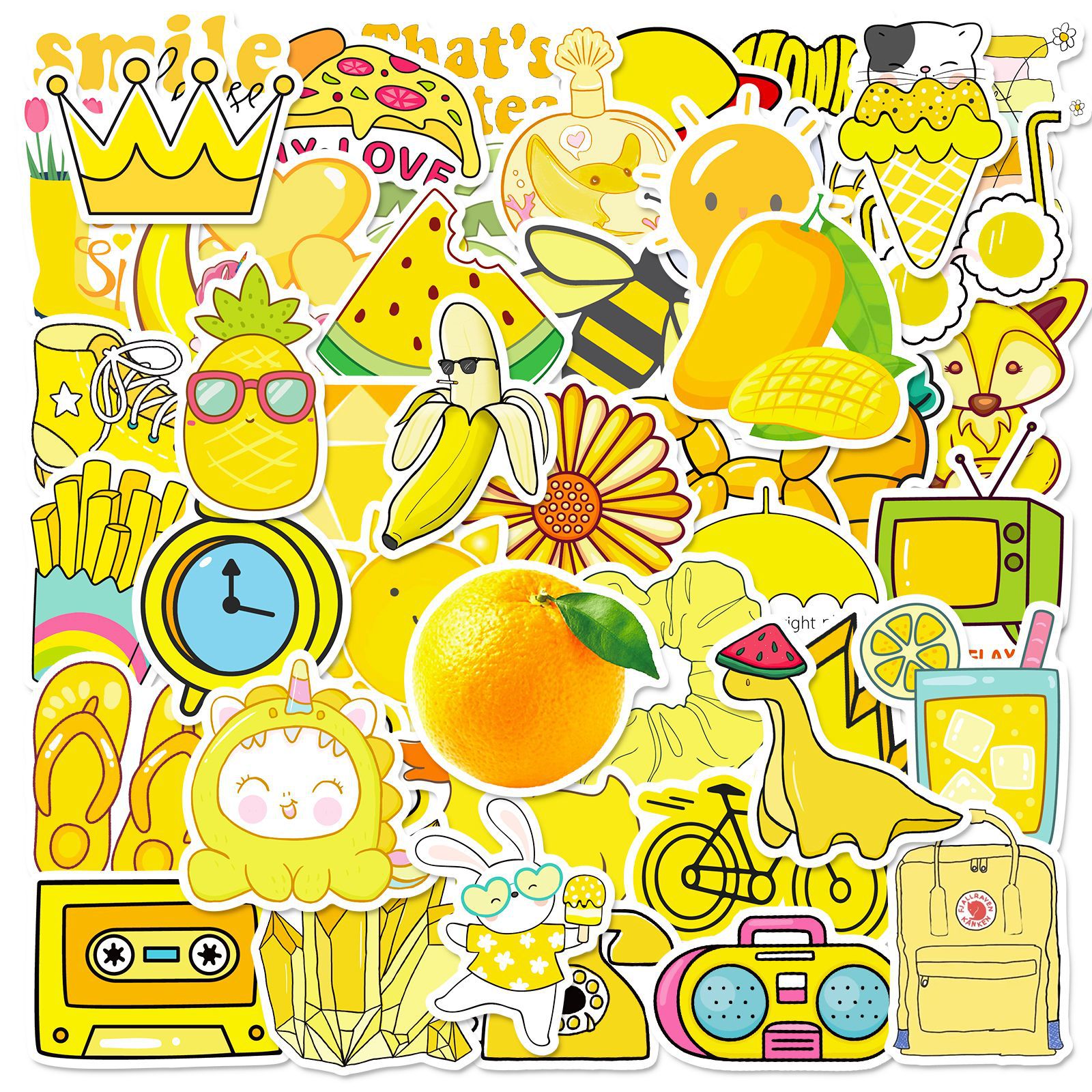 50 color mix and match stickers tape yellow VSCO small fresh insulated ...