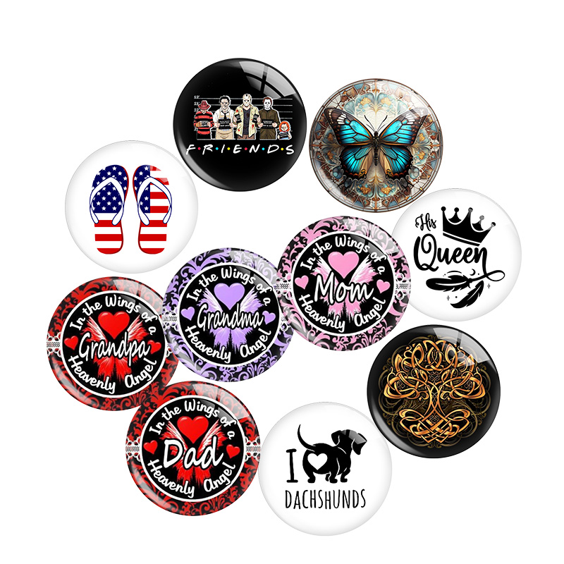 Painted metal 20mm snap buttons design Print