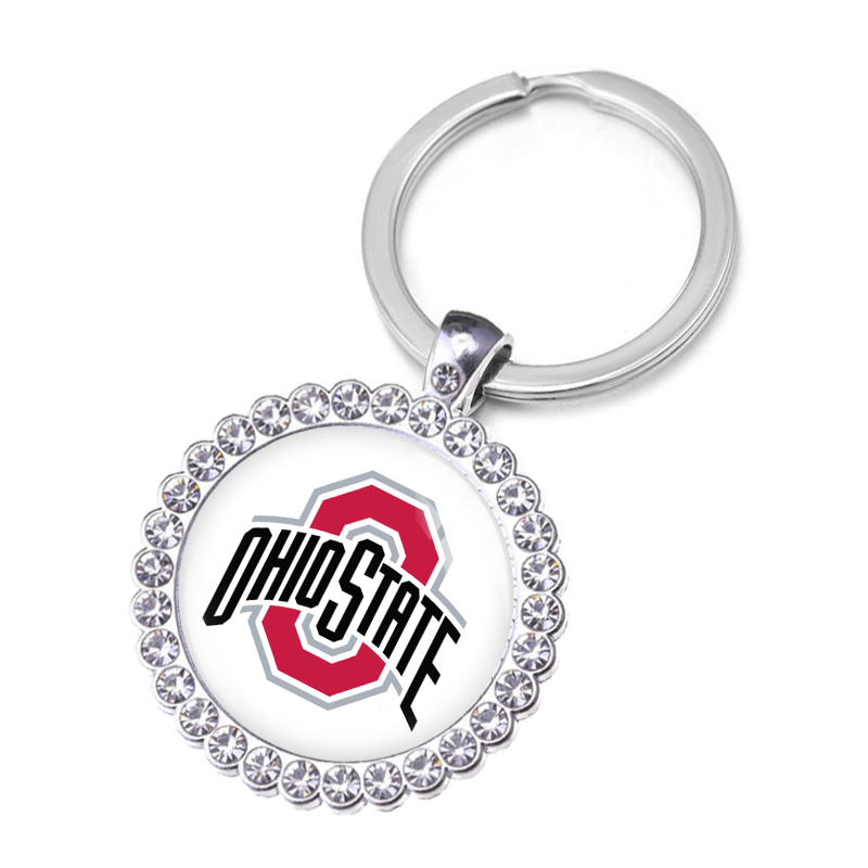 NCAA School Team Alliance Crystal Glass Alloy Keychain