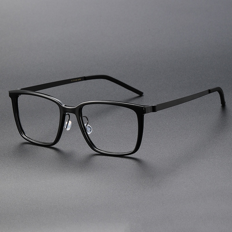 Progressive Readers LE1087 - Black Square Titanium & Acetate Frames