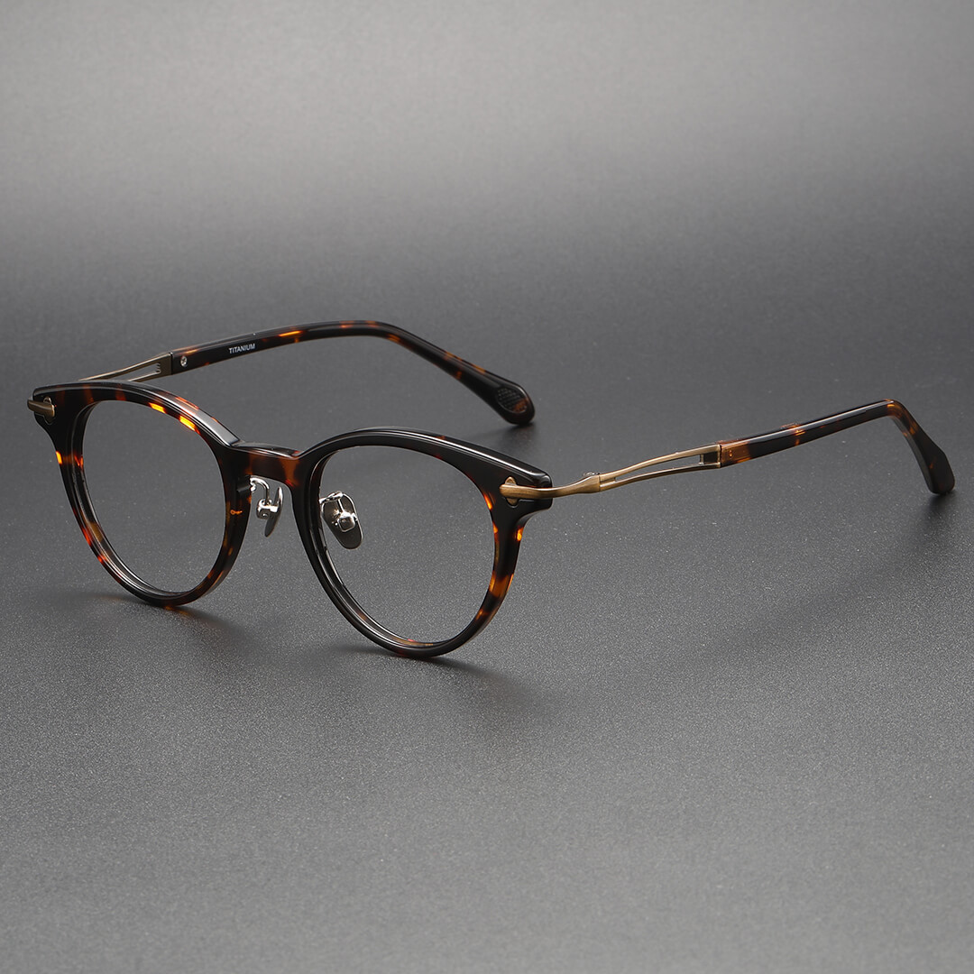 Bifocal Reading Glasses LE1106 - Tortoise Shell Round Acetate Titanium