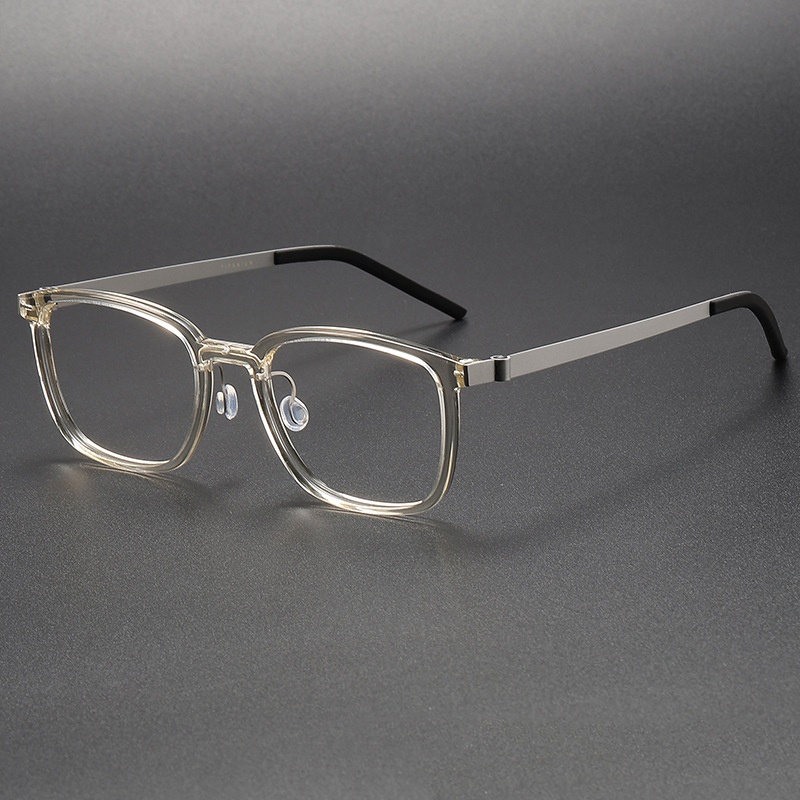 Blue Light Computer Glasses LE1101 - Clear Square Titanium Frames