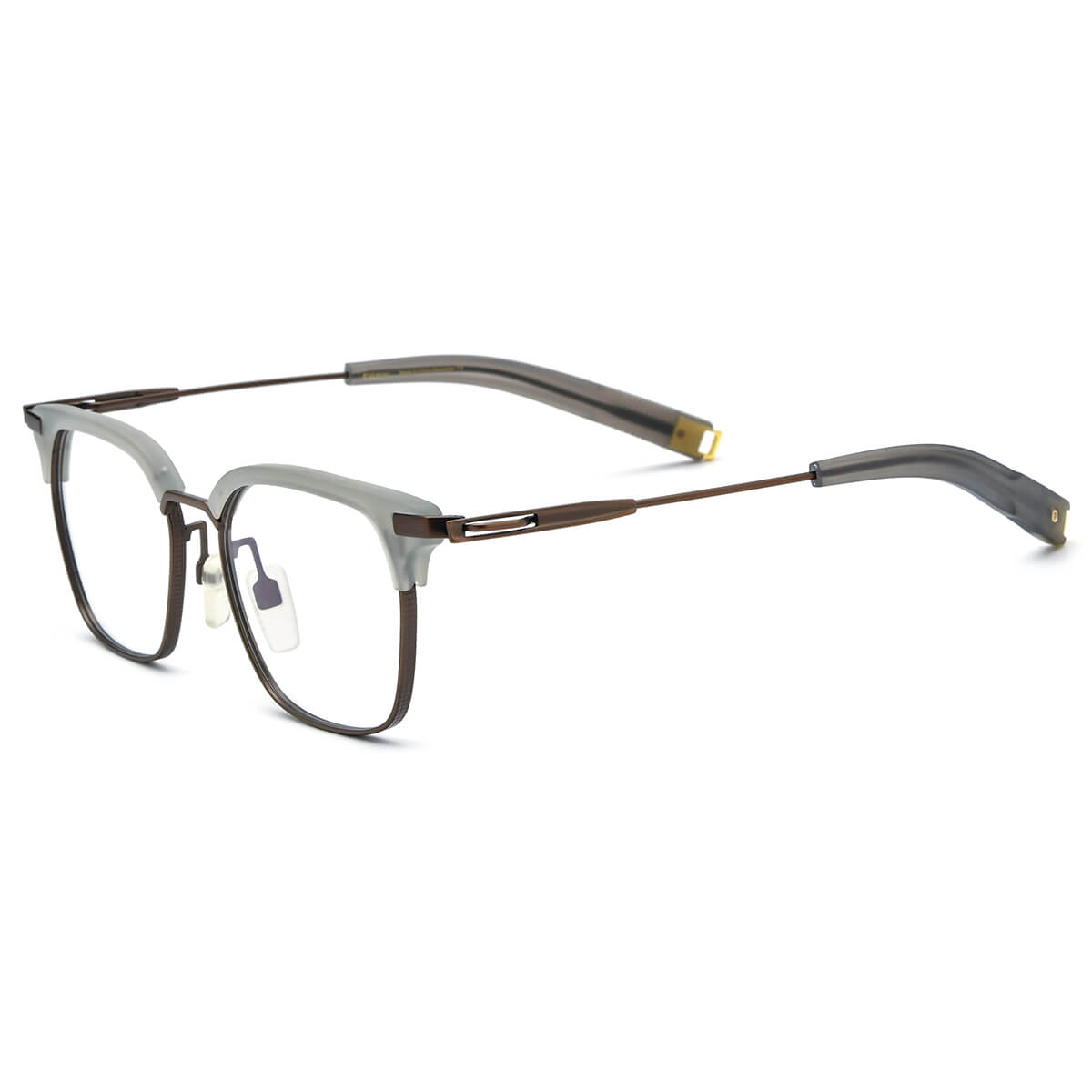 Browline Glasses LE0682 - Elegant Brown Titanium Design