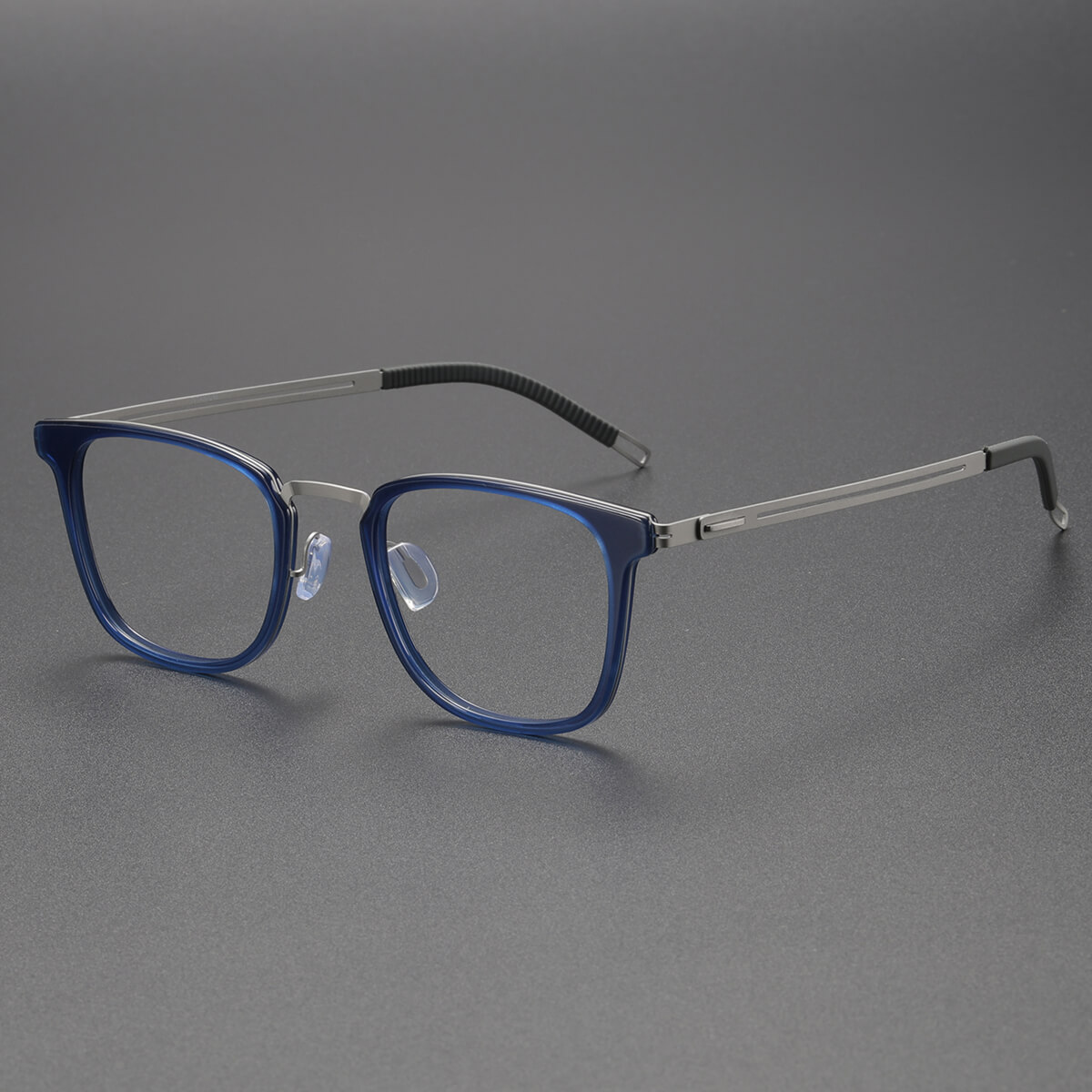 Silver Frame Glasses LE0176 - Modern Titanium Square Design